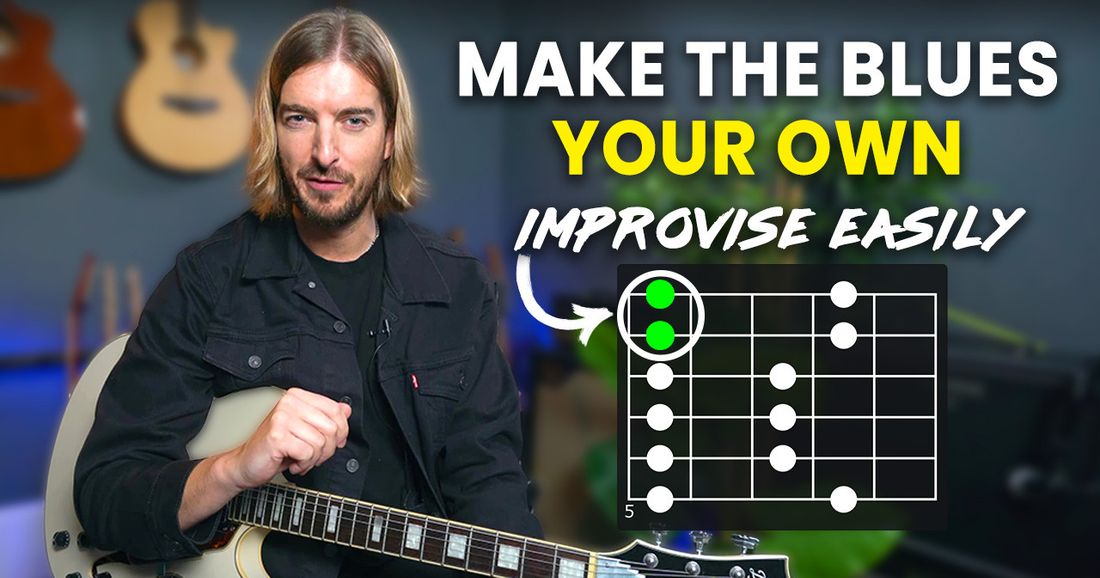 Jam Track 26 - How to IMPROVISE Blues Lead Lines | Andy Guitar