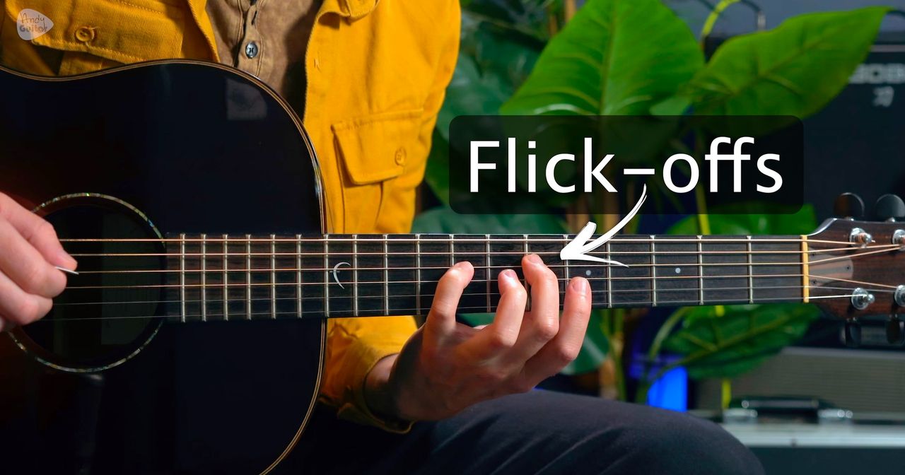2 Finger Combinations with Flick Offs - Finger Gym | Andy Guitar