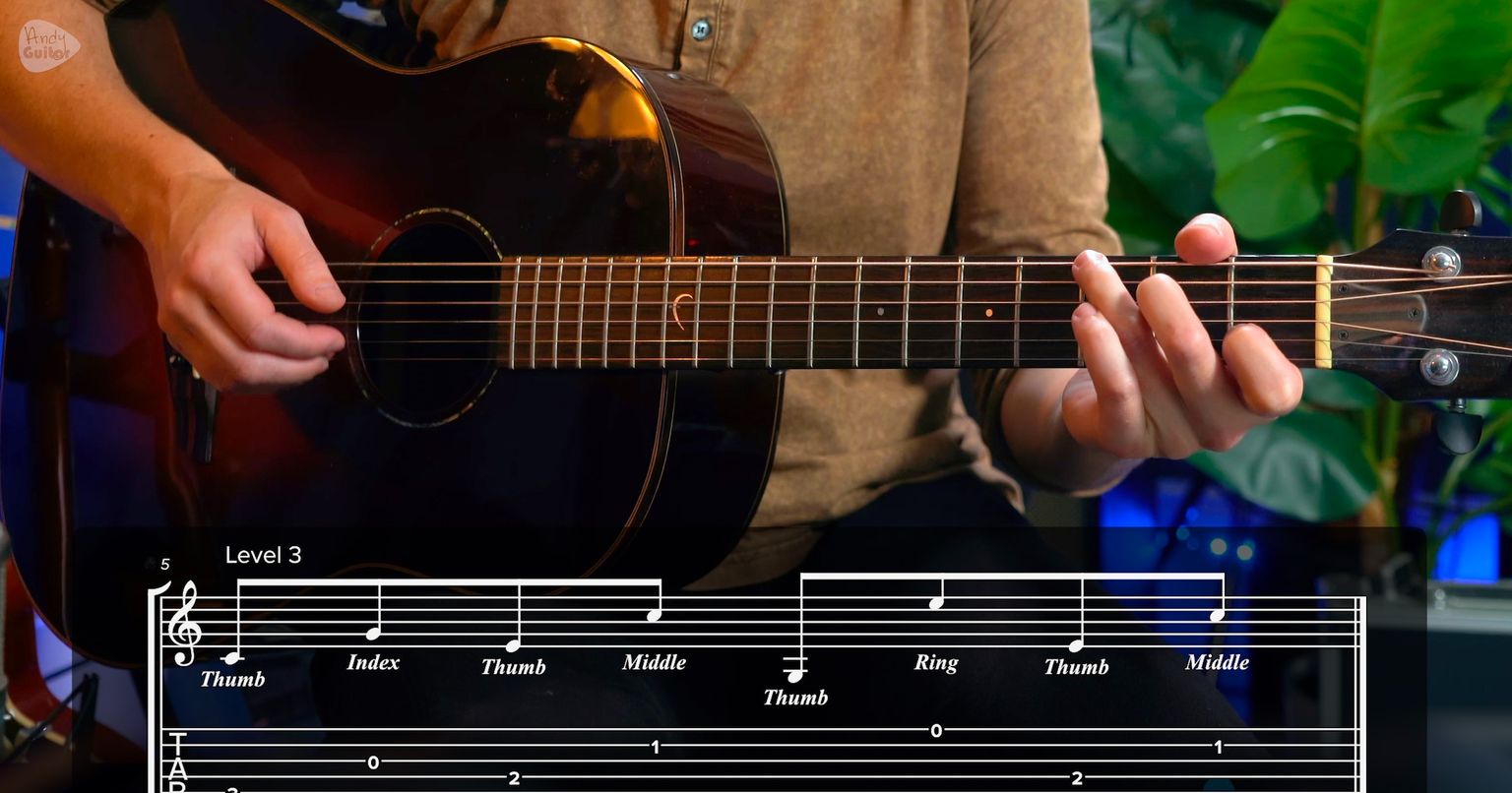 "Inside out, outside in" with C major | Andy Guitar